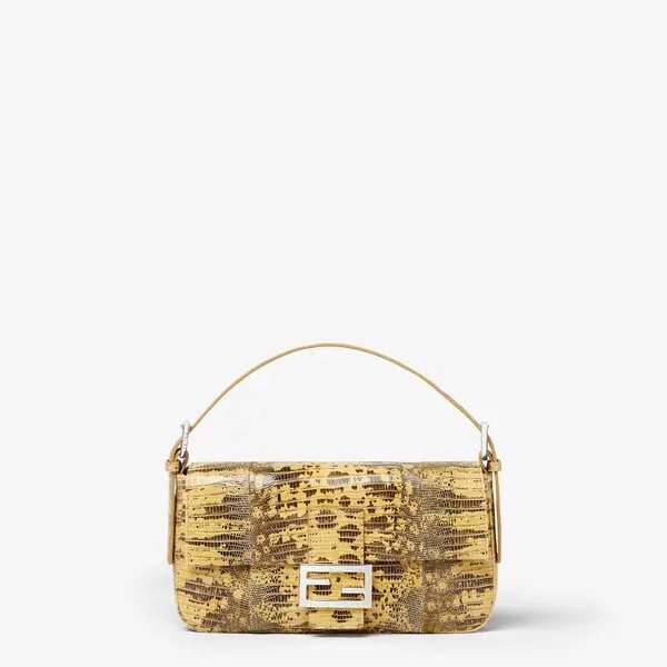 Fendi Baguette® 26424 Tegu Lizard Leather Bag - [yellow]